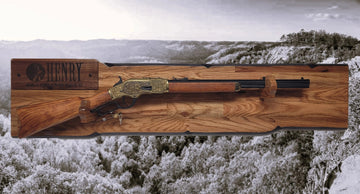 Rustic Lever Action Henry Rifle Display Cabin Oak with Lock Collectors Gift