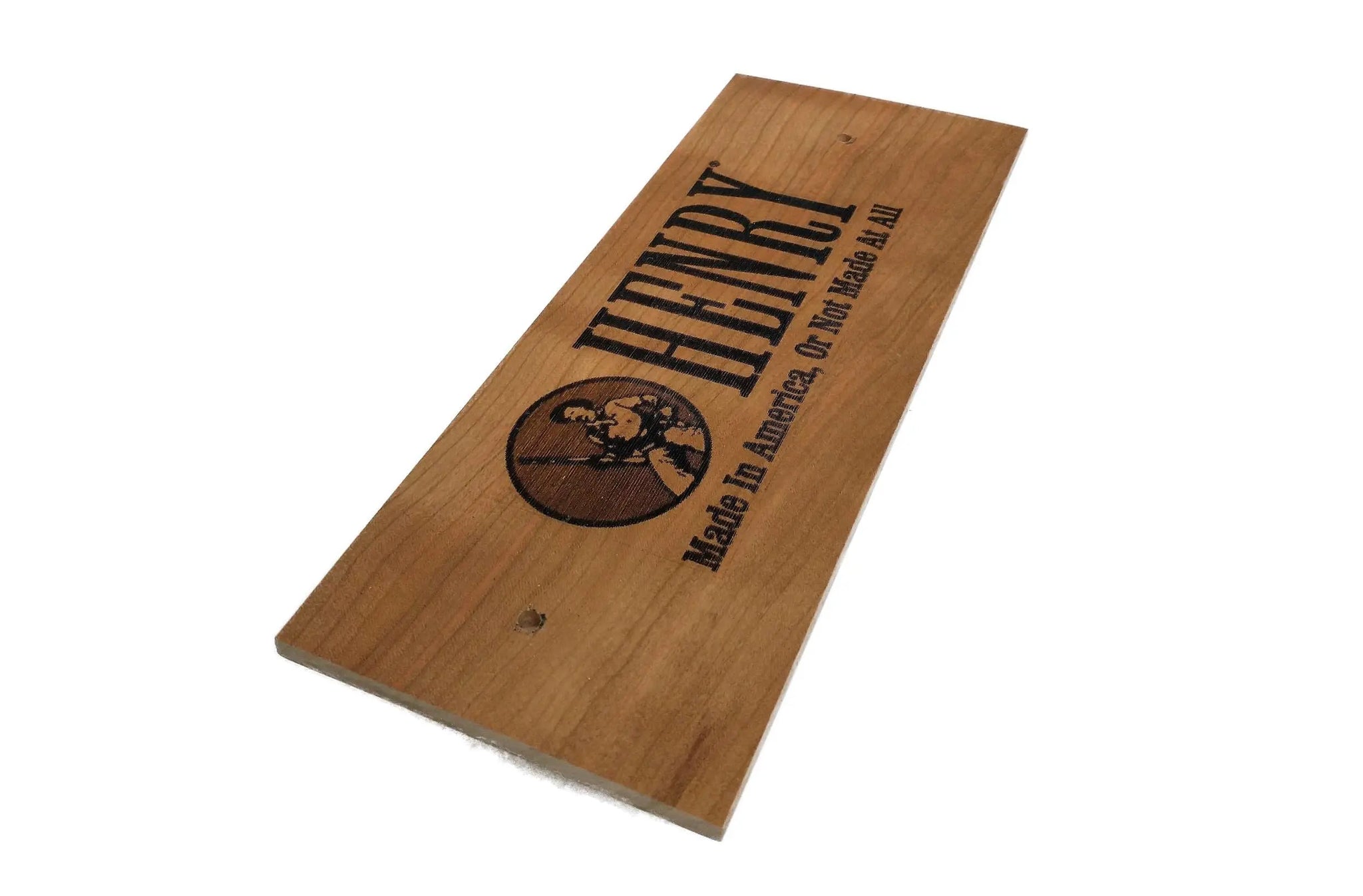 Rustic CHERRY Pyrography Wood Burned Henry Gun Rifle Plaque Ranch Cowb