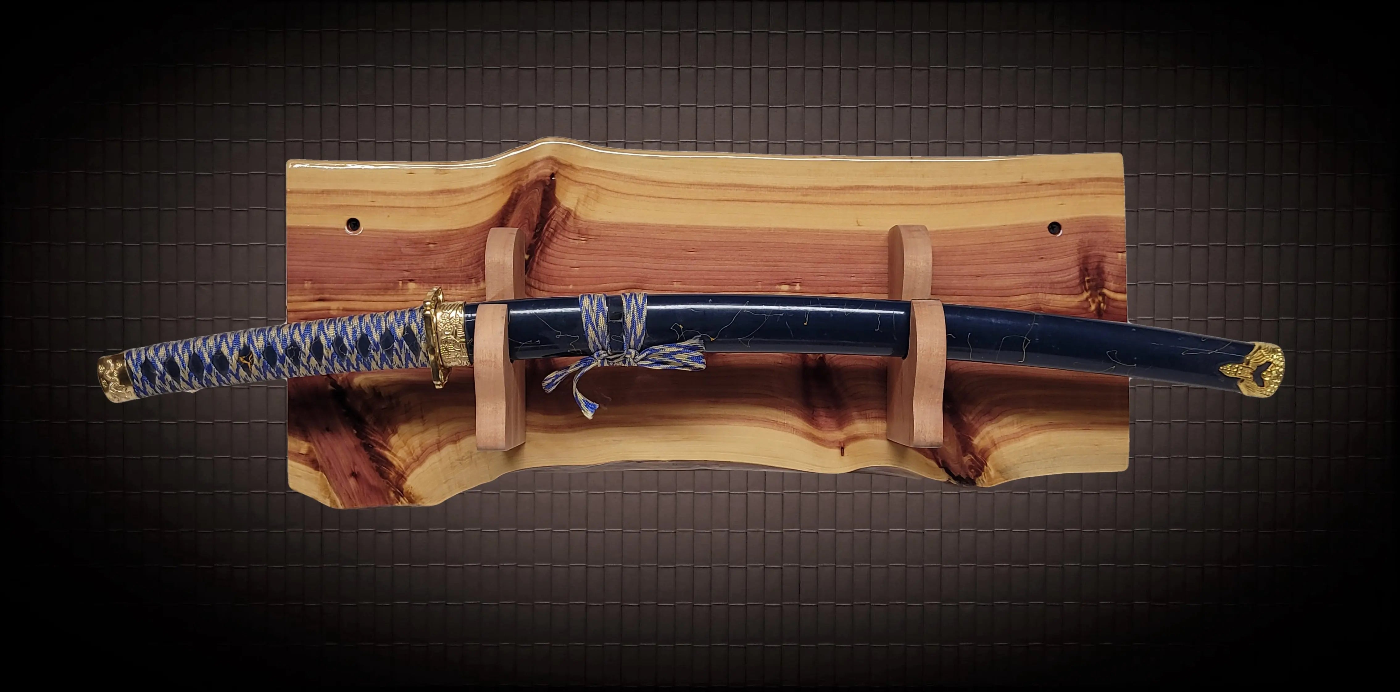 Live Edge Rustic Red Cedar Wall Display for Multiple Types Swords