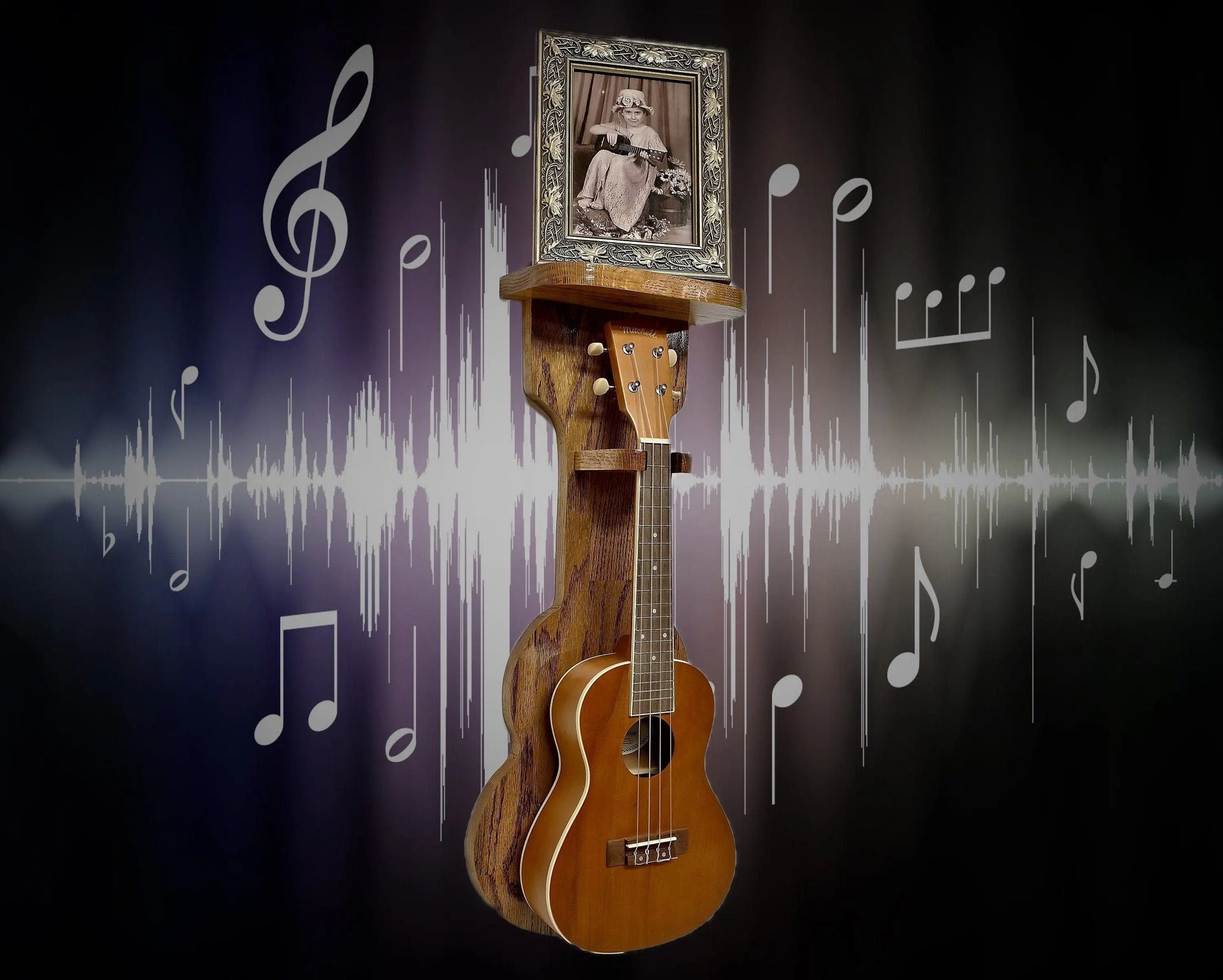 UKULELE RACK, HANGING Shelves, Ukulele Hanger, Minimalist Ukulele Soli